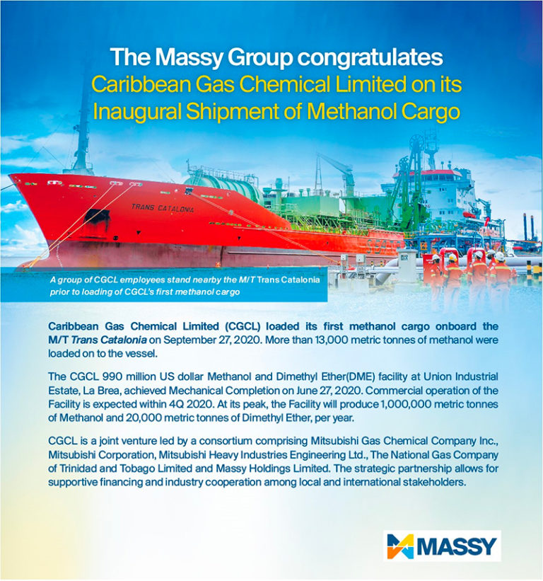CGCL Inaugural Methanol Shipment – Massy Group